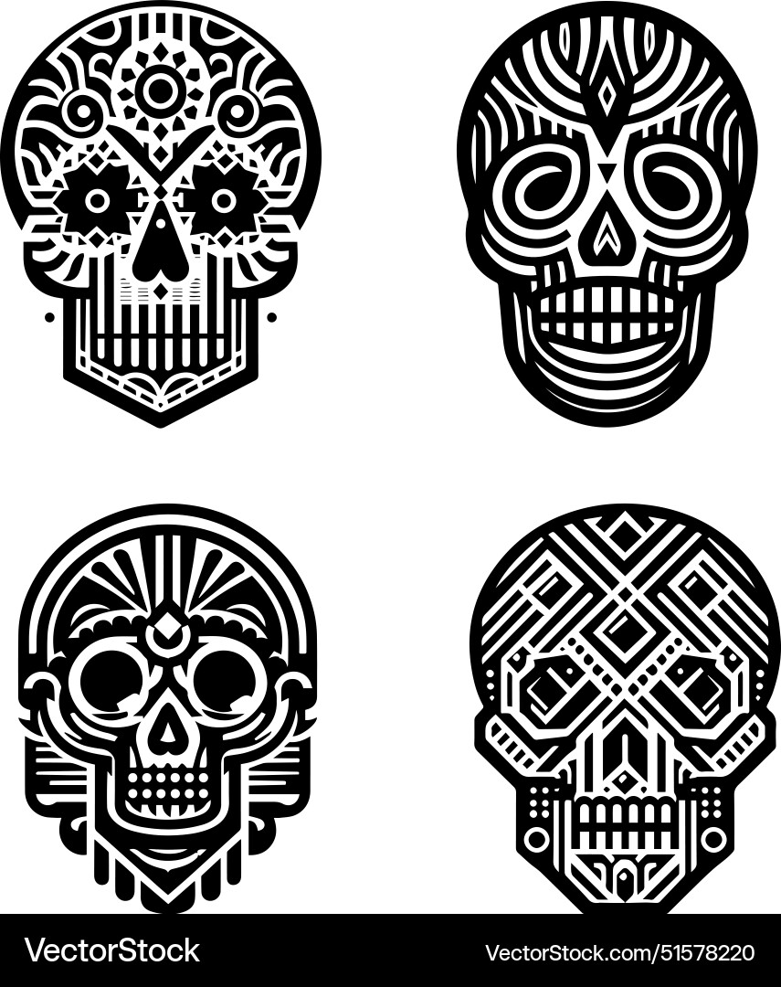Skull and bones mortal symbol isolated on white Vector Image