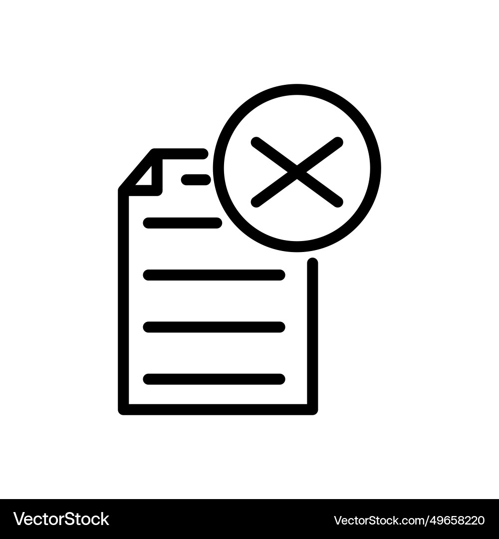 Wrong paper document line logo icon image Vector Image