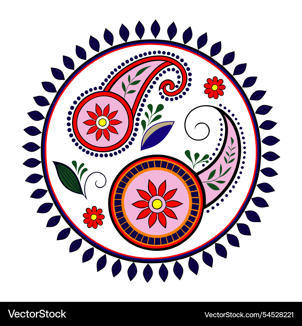 Abstract floral traditional indian mandala Vector Image