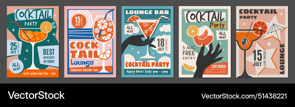 Alcohol party poster invitation for cocktails Vector Image