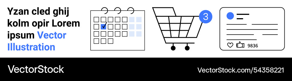 Calendar shopping cart with notification social Vector Image