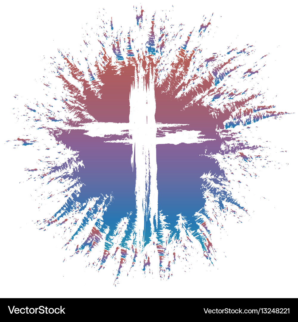 Colorful Splash Cross Royalty Free Vector Image