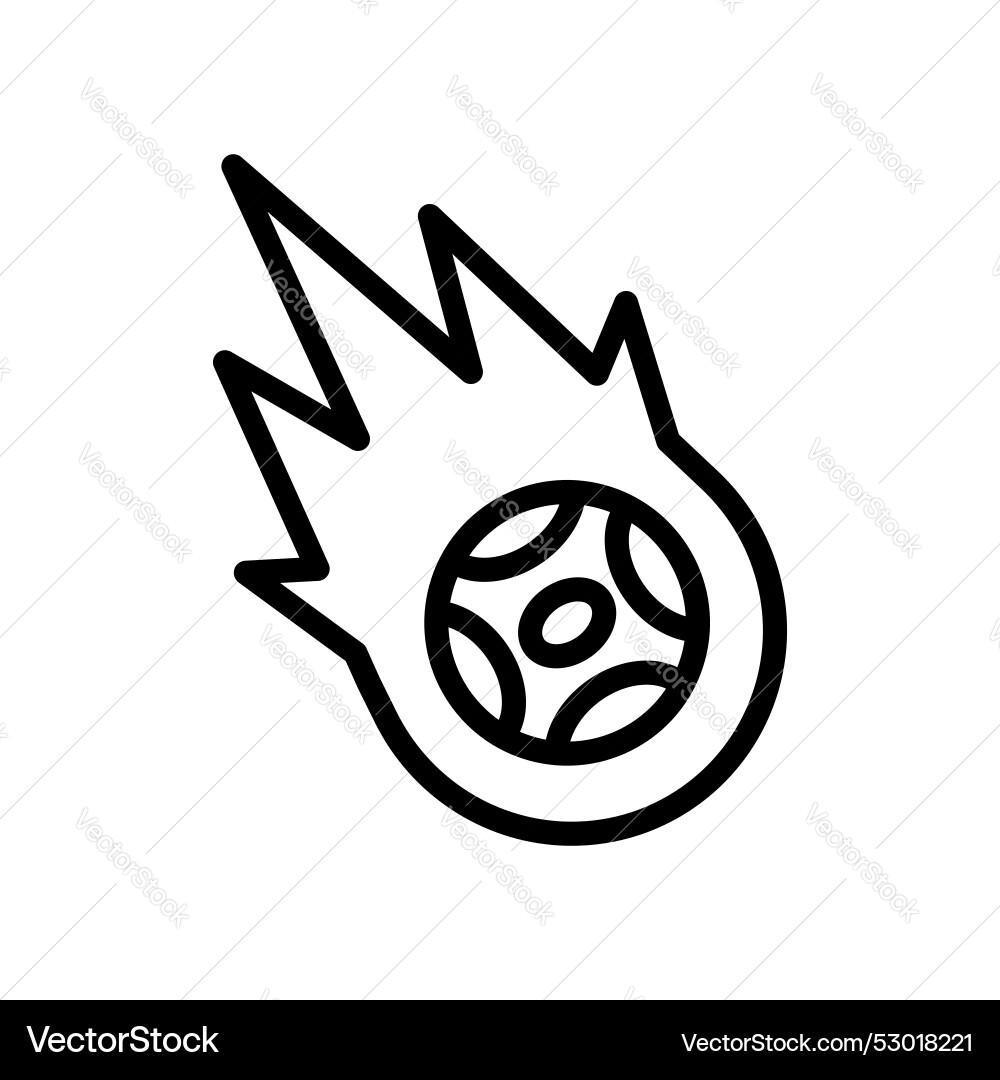 Comet icon set space meteor fire ball with long Vector Image