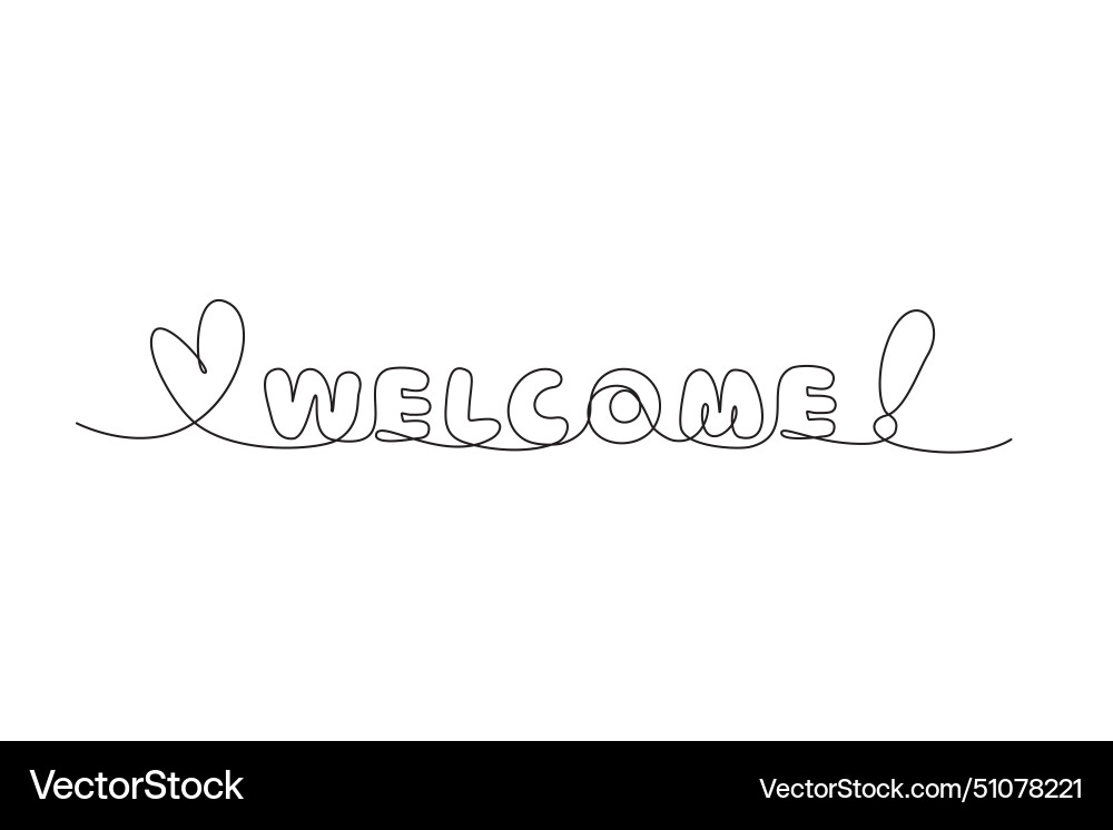 Continuous Welcome Line Icon Royalty Free Vector Image