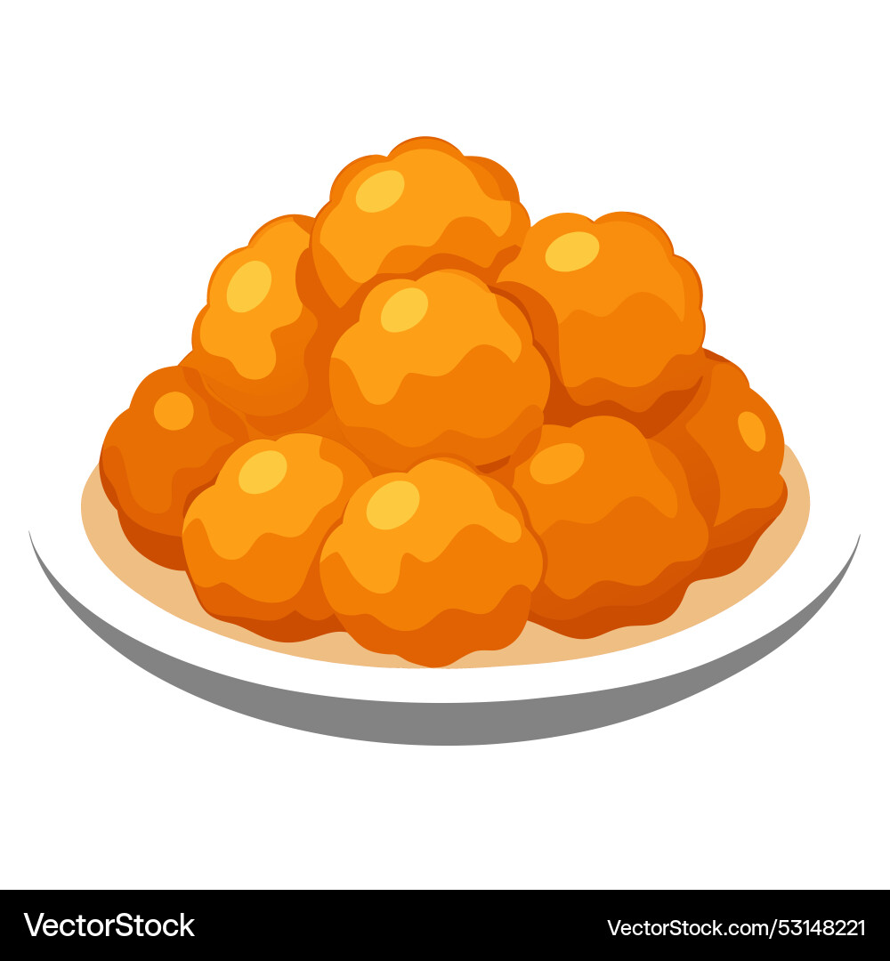 Fried popcorn chicken Royalty Free Vector Image