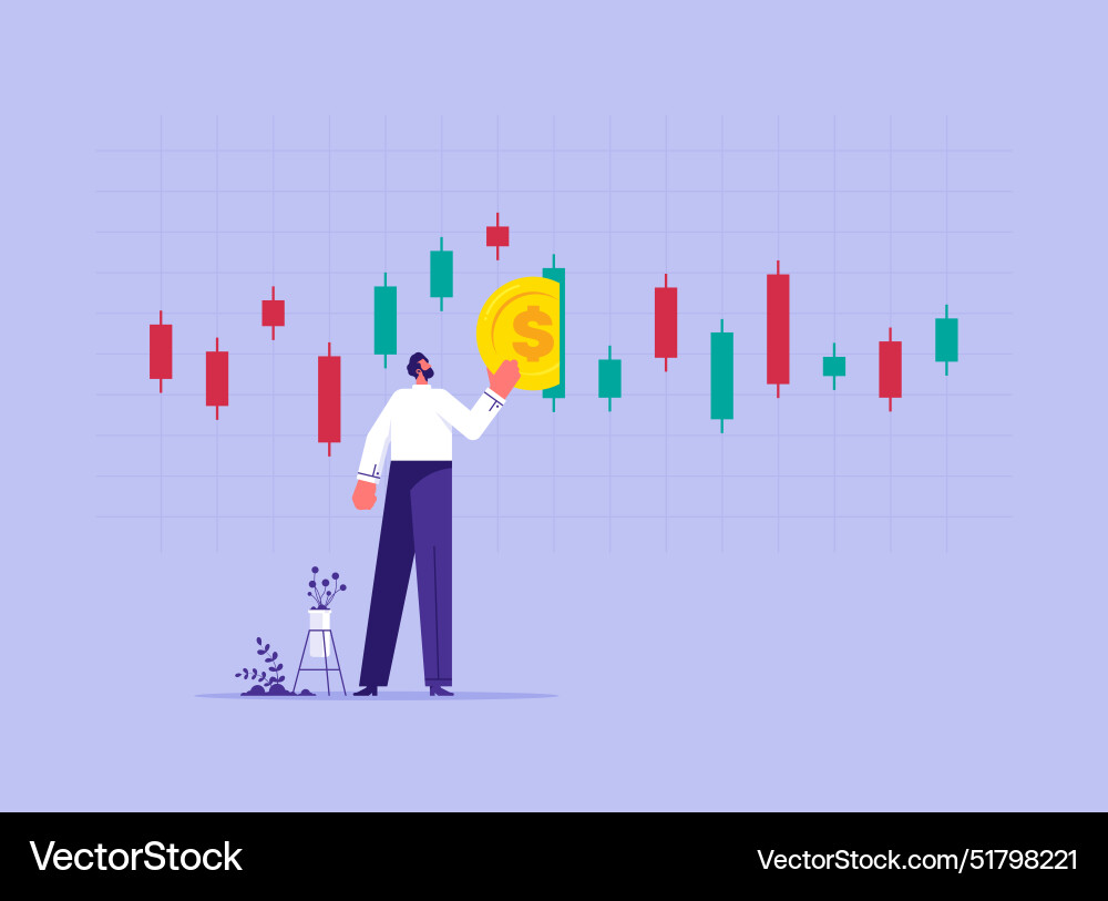 Get rich from stock market trading concept Vector Image