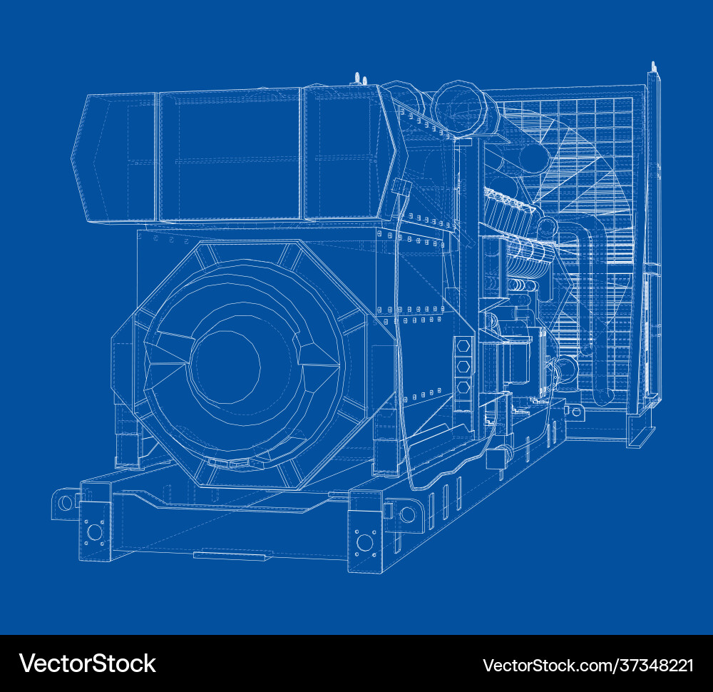 Large industrial diesel generator Royalty Free Vector Image