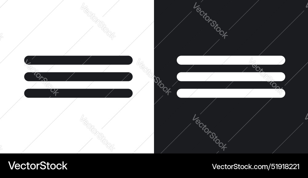 Menu icon set in solid black and white color Vector Image