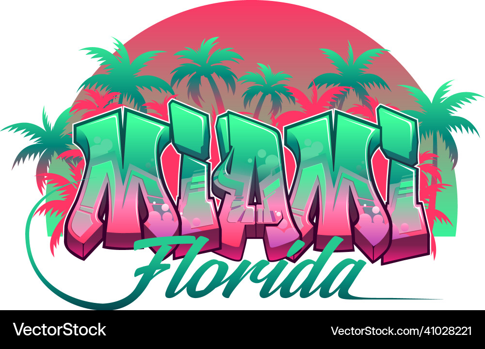 Miami Graffiti Logotype - Wildstyle Royalty Free Vector