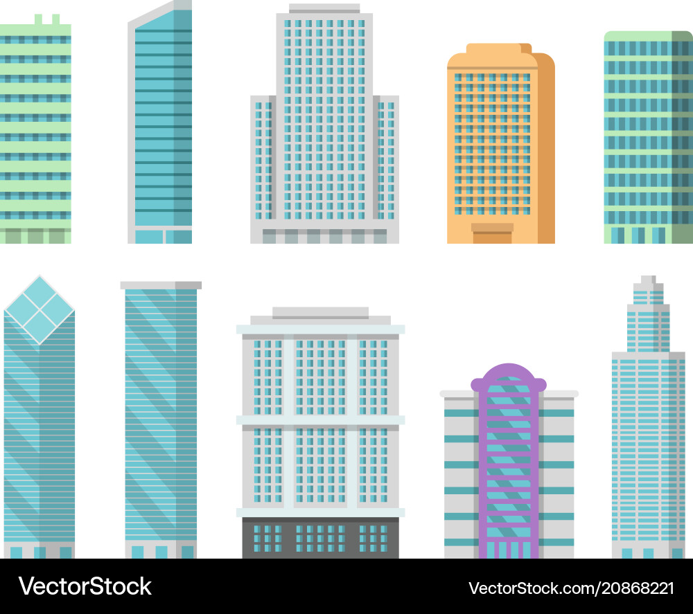 Office buildings isolate on white Royalty Free Vector Image