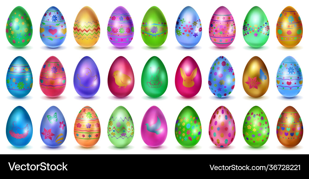 Set easter eggs Royalty Free Vector Image - VectorStock