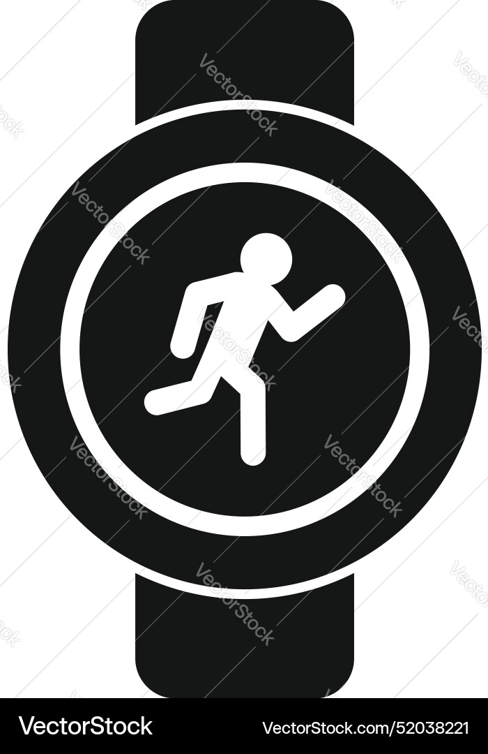 Smart watch displaying running man icon Royalty Free Vector