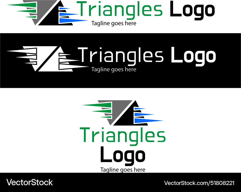 Triangles logo Royalty Free Vector Image - VectorStock