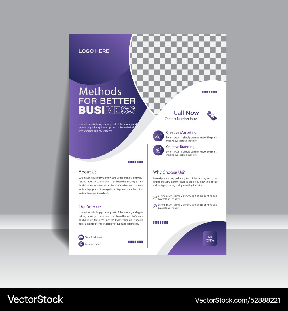 Well flyer design creative methods for business Vector Image