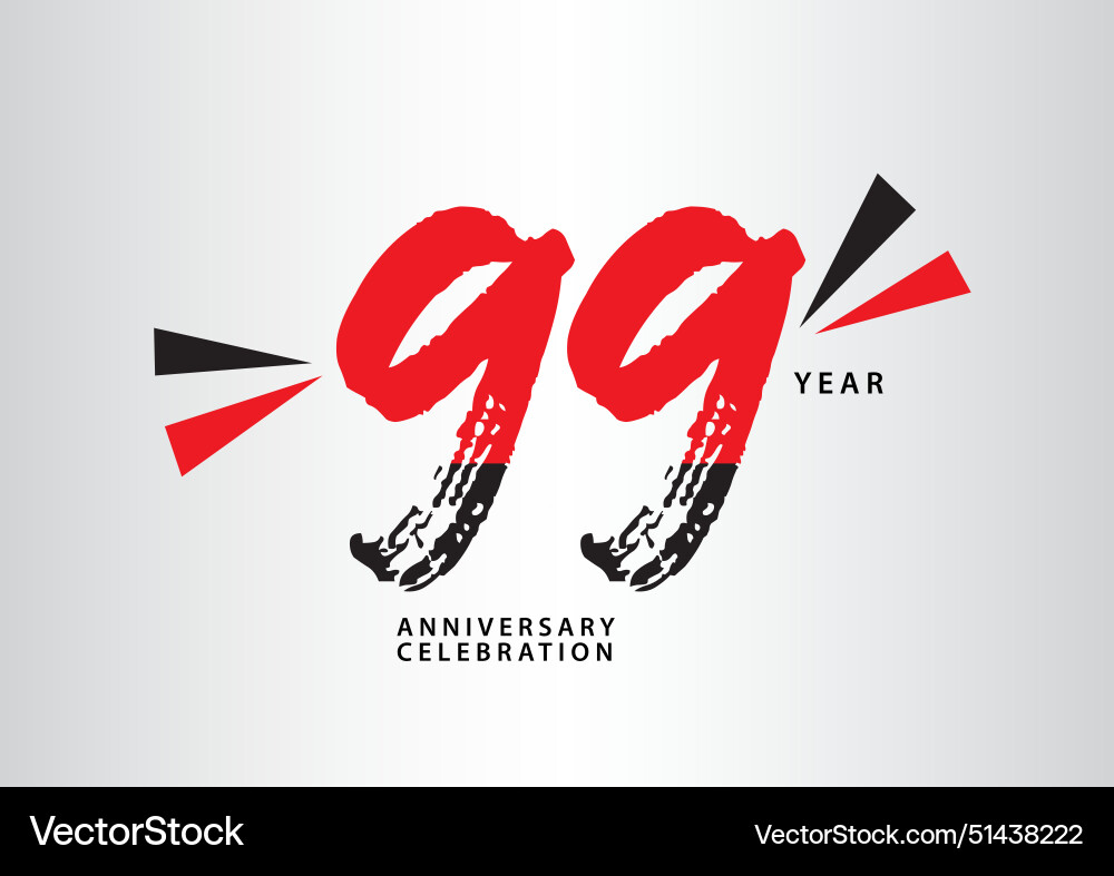 99 year anniversary celebration logotype Vector Image