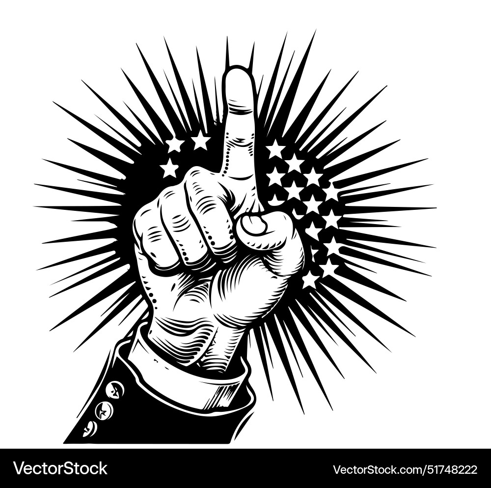 A hand with forefinger pointing in front Vector Image