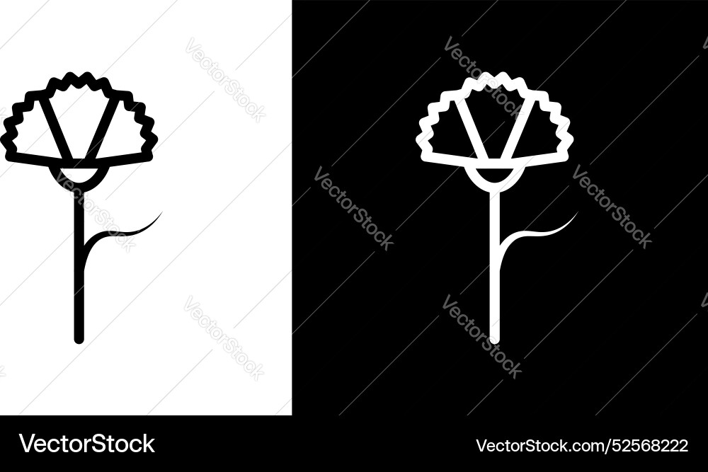 Carnation icon set on white background Royalty Free Vector