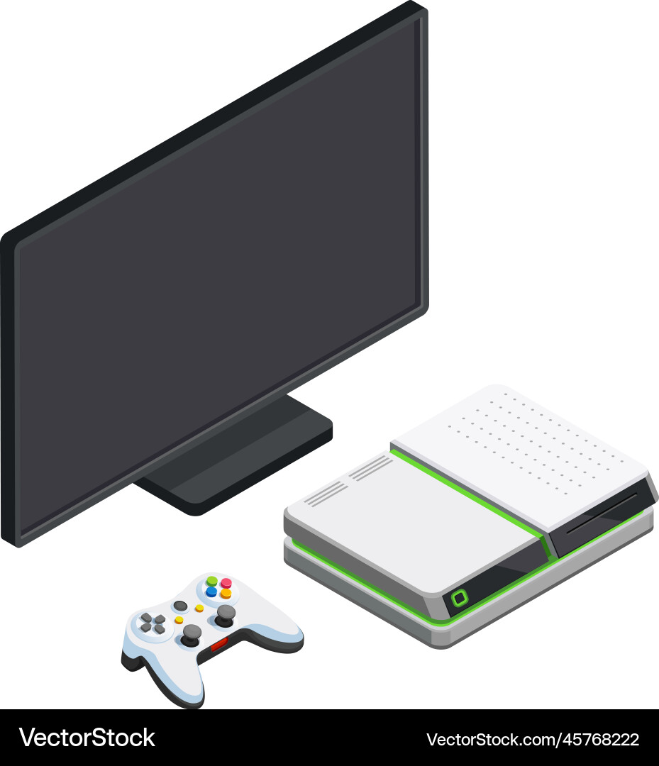 Console gaming kit composition Royalty Free Vector Image