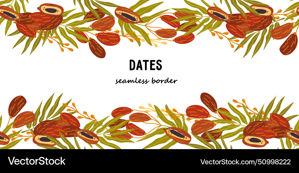 Dates background or frame for food label design Vector Image