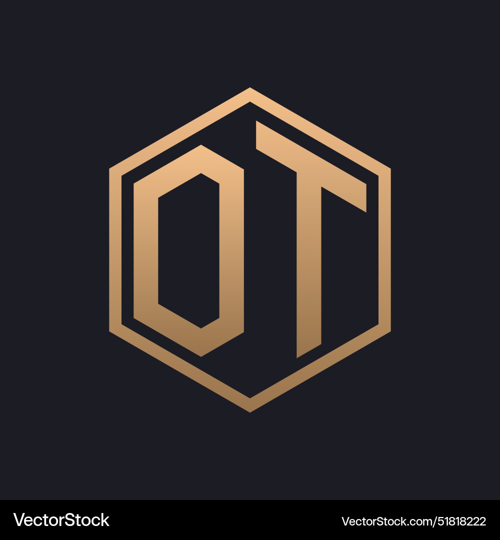 Elegant hexagon letter ot logo design initial Vector Image Elegant hexagon letter ot logo design initial Vector Image