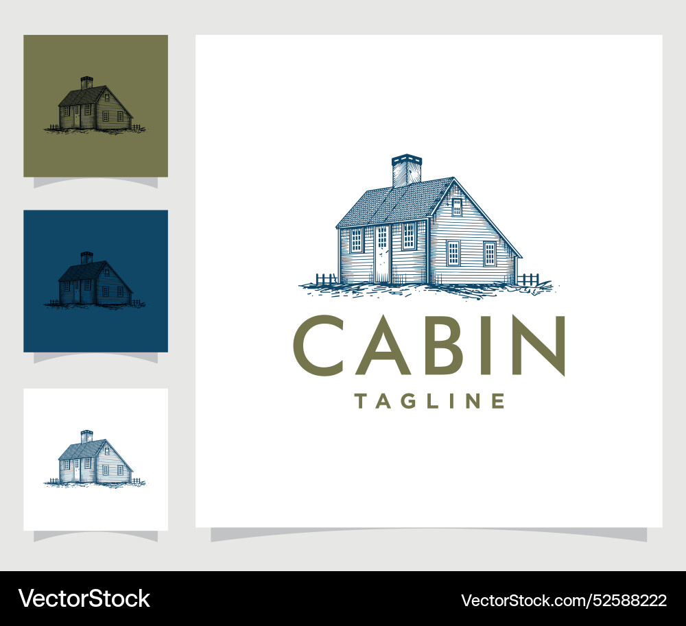 Logo icon simple cabin Royalty Free Vector Image