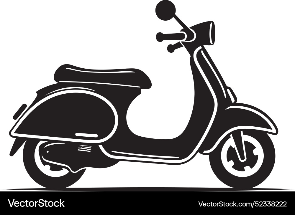 Minimalist black scooter artwork Royalty Free Vector Image