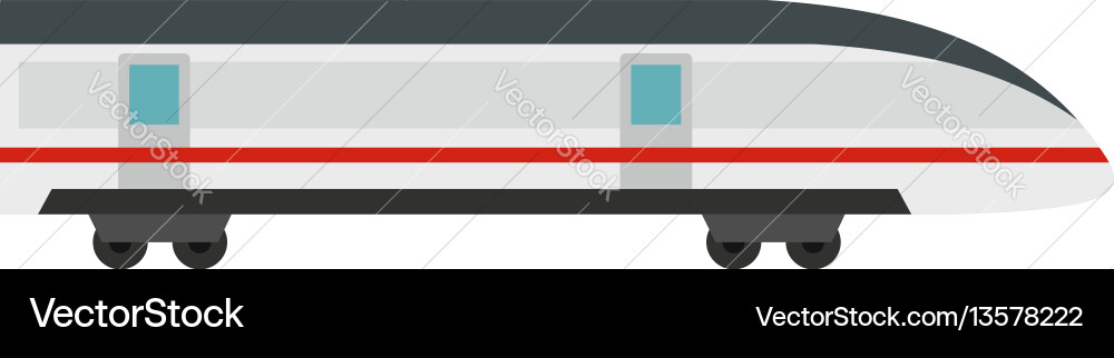 Modern high speed train icon flat style Royalty Free Vector