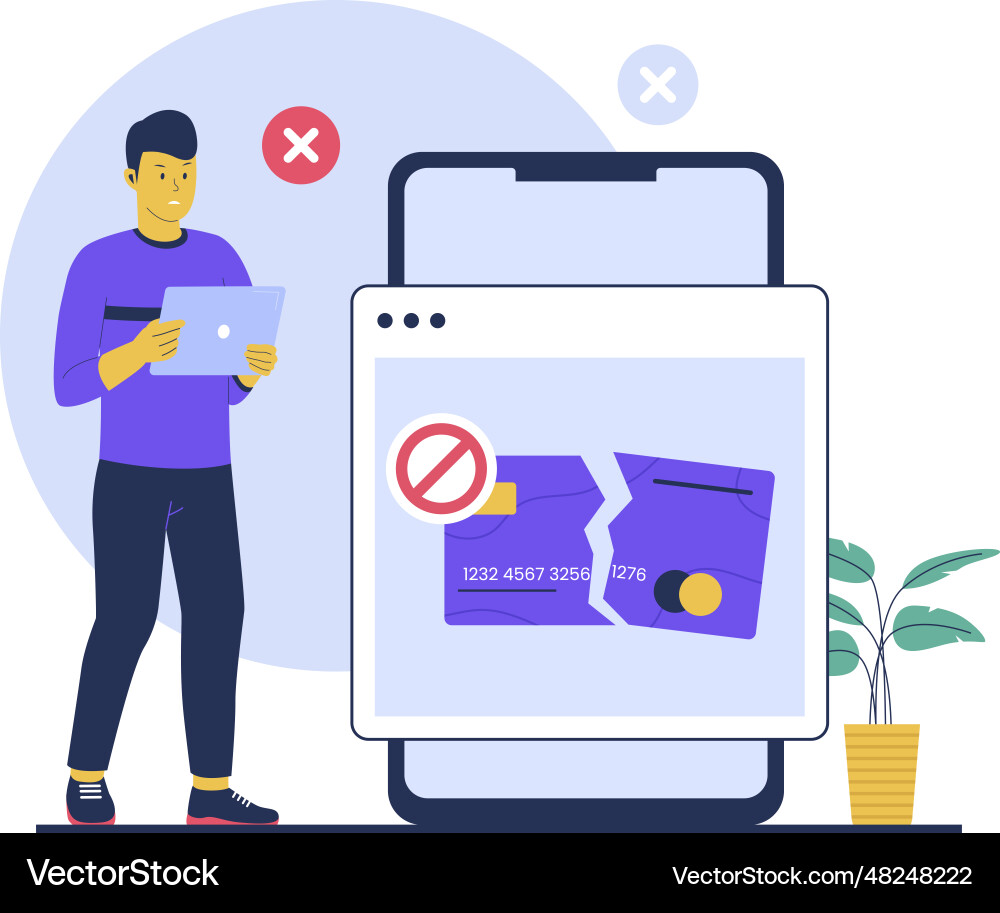 Payment failed concept Royalty Free Vector Image