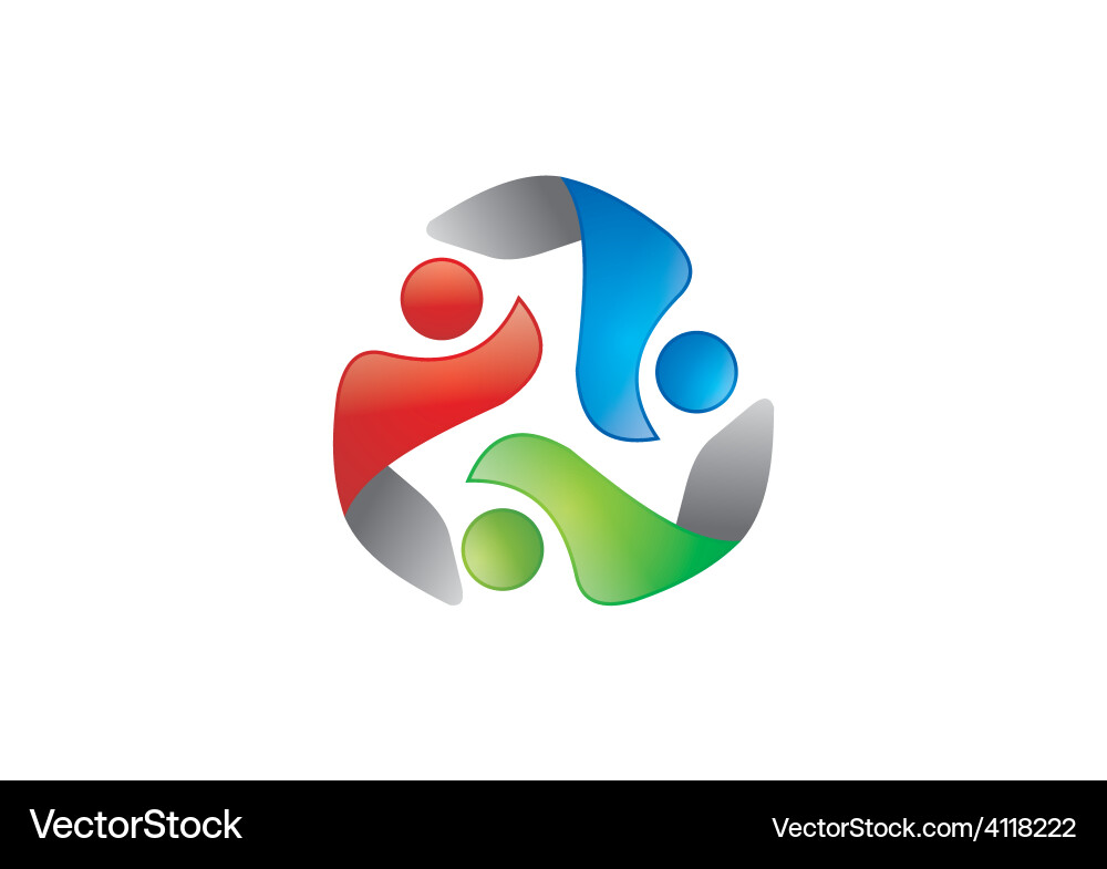 People circle teamwork logo Royalty Free Vector Image