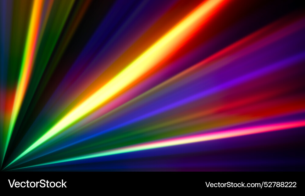 Rainbow gradient dispersion glowing rays and flare