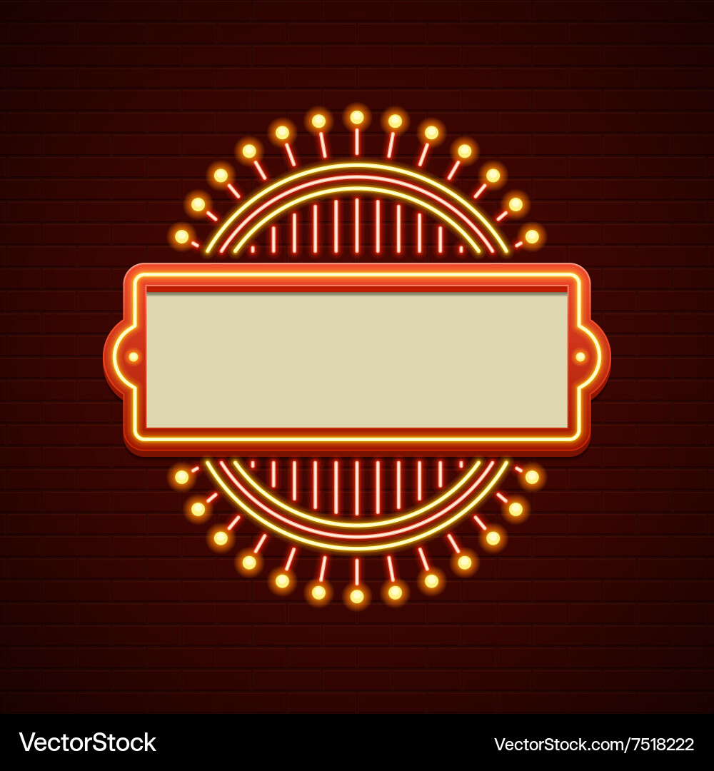 Retro Cinema Neon Sign Royalty Free Vector Image