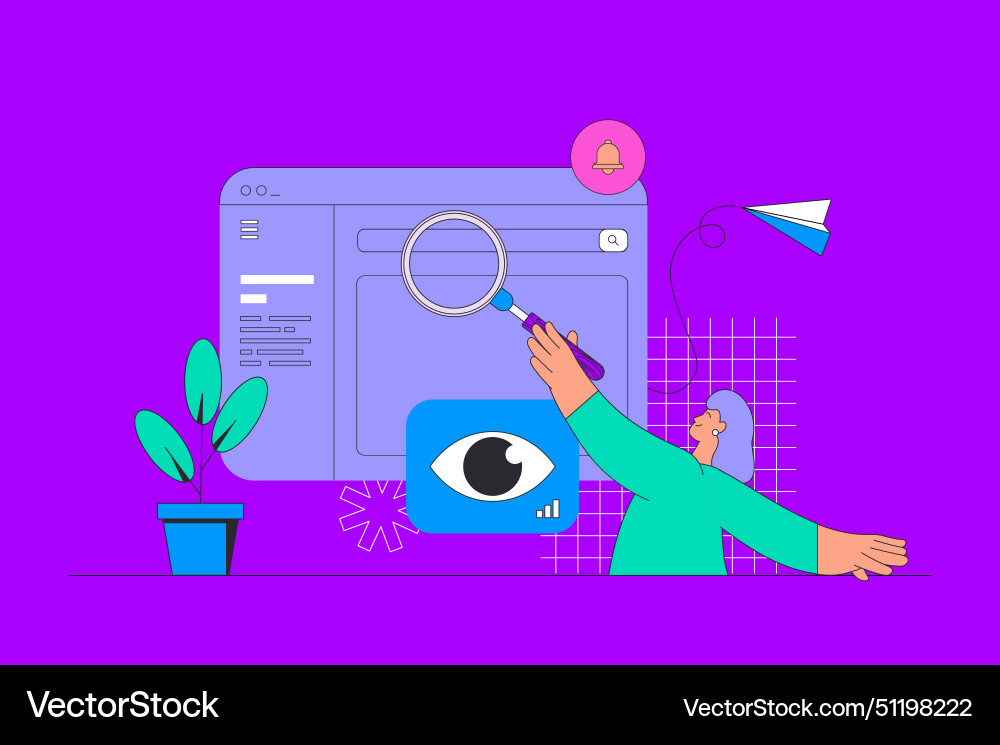 Seo optimization concept in modern flat design Vector Image Seo optimization concept in modern flat design Vector Image