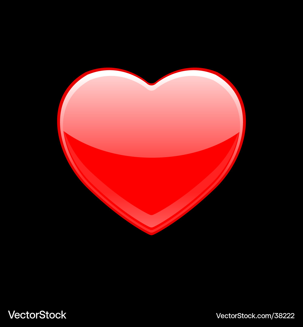 Shiny red heart Royalty Free Vector Image - VectorStock