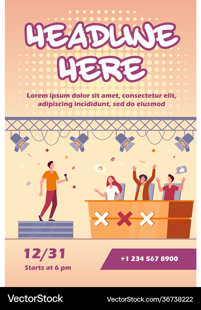 Vocal competition event Royalty Free Vector Image