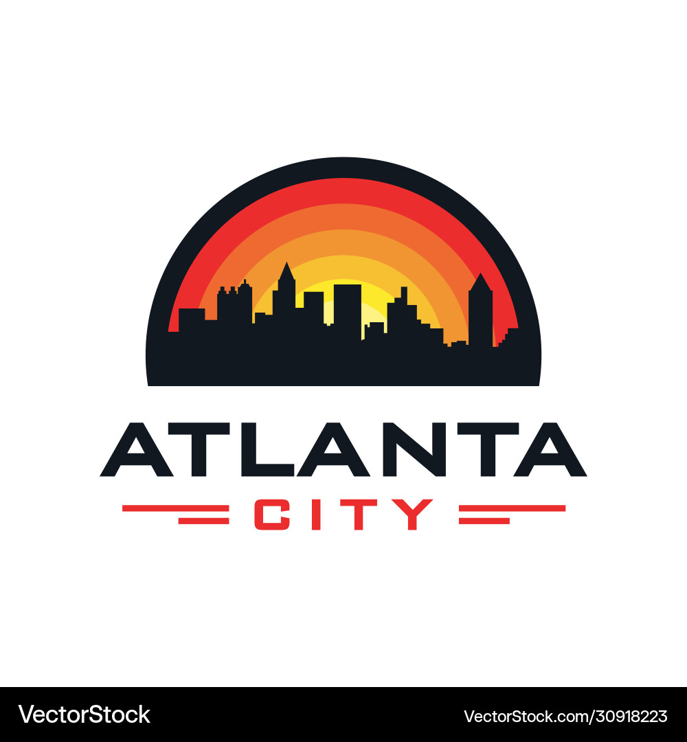 Atlanta city logo design Royalty Free Vector Image