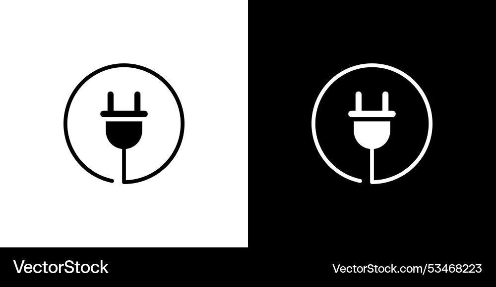Electrical plug icon linear logo isolated Vector Image