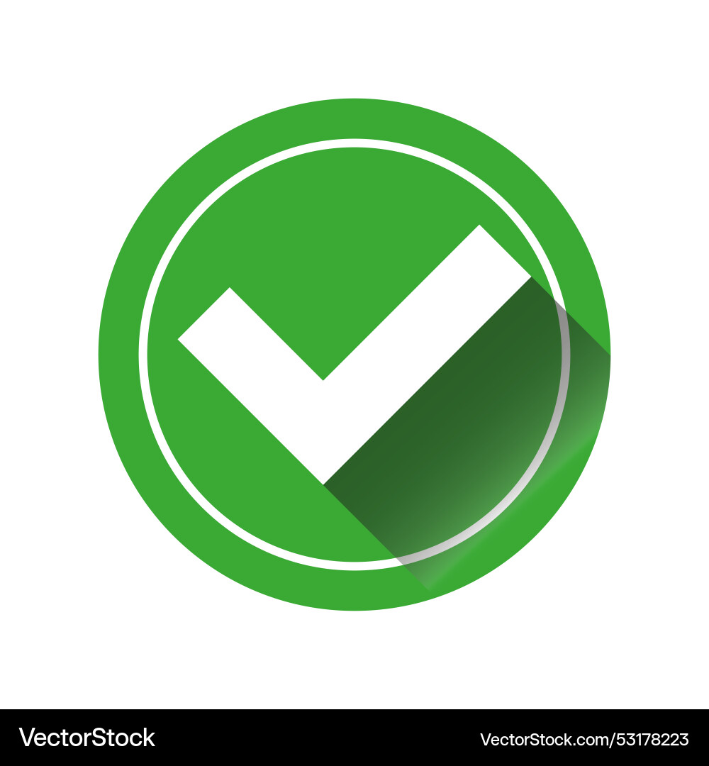 Green checkmark button Royalty Free Vector Image