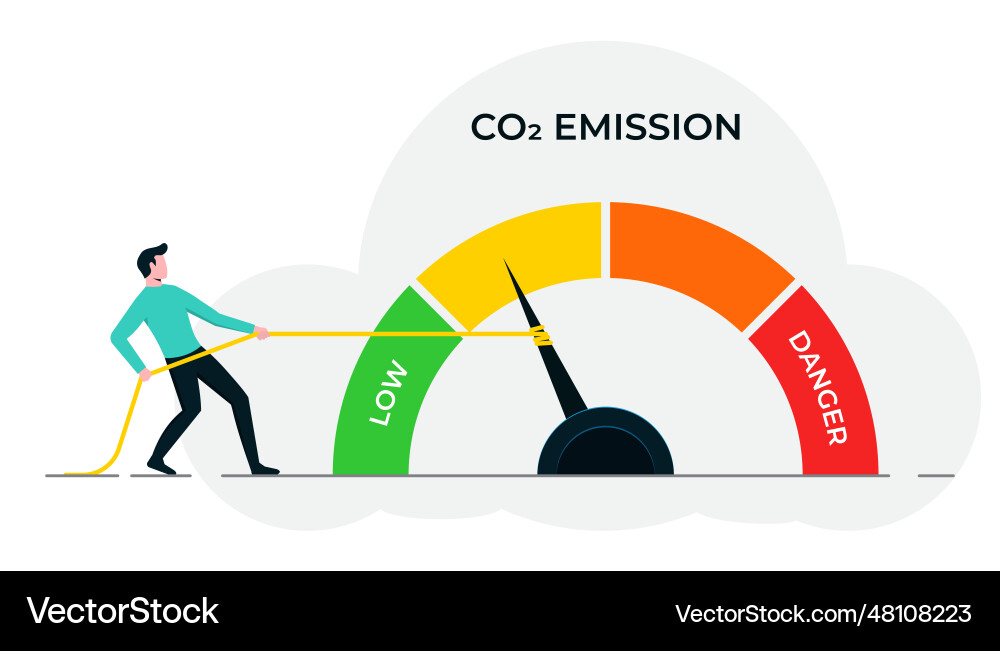 Low CO2 Emission Control Royalty Free Vector Image