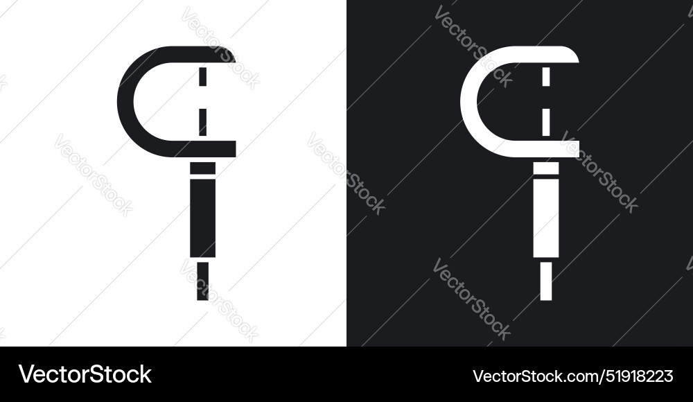 Micrometer icon set in solid black and white color