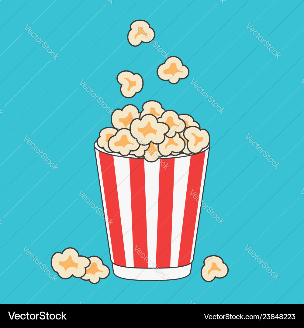 Popcorn in paper cup Royalty Free Vector Image