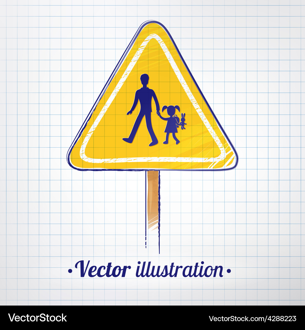 School warning sign Royalty Free Vector Image - VectorStock