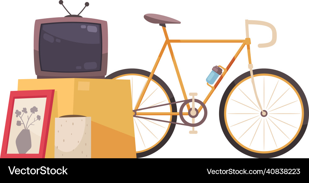 Selling my stuff composition Royalty Free Vector Image