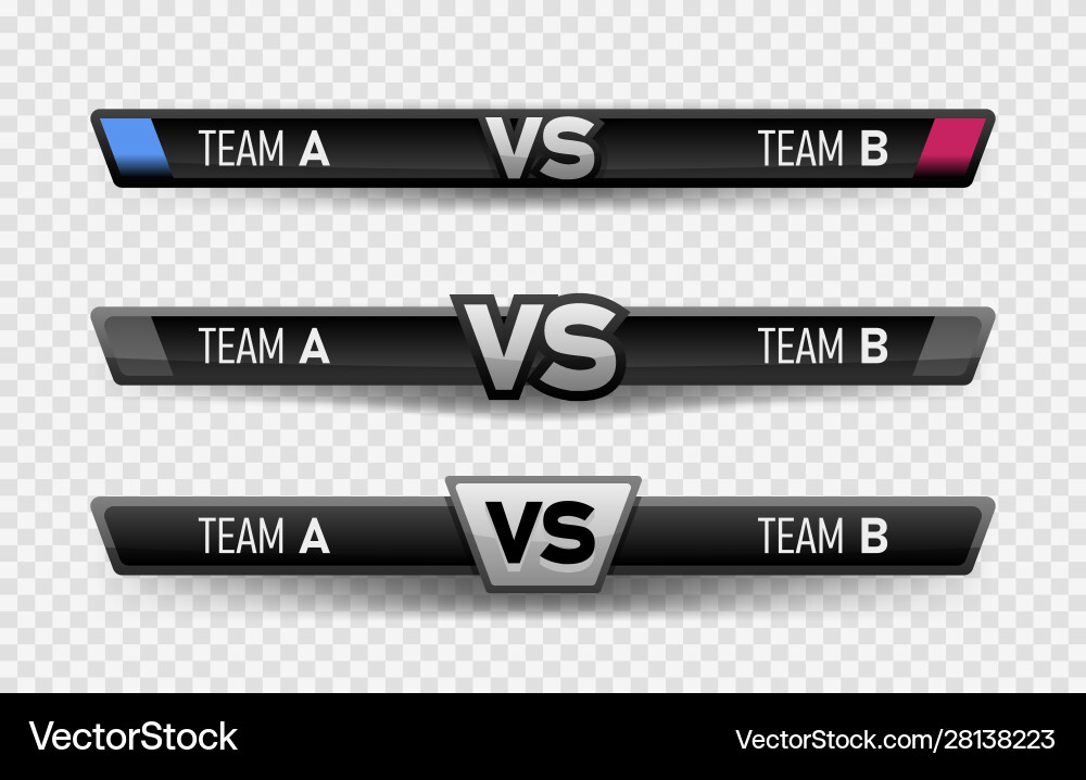 Vs duel challenge set versus board rivals Vector Image