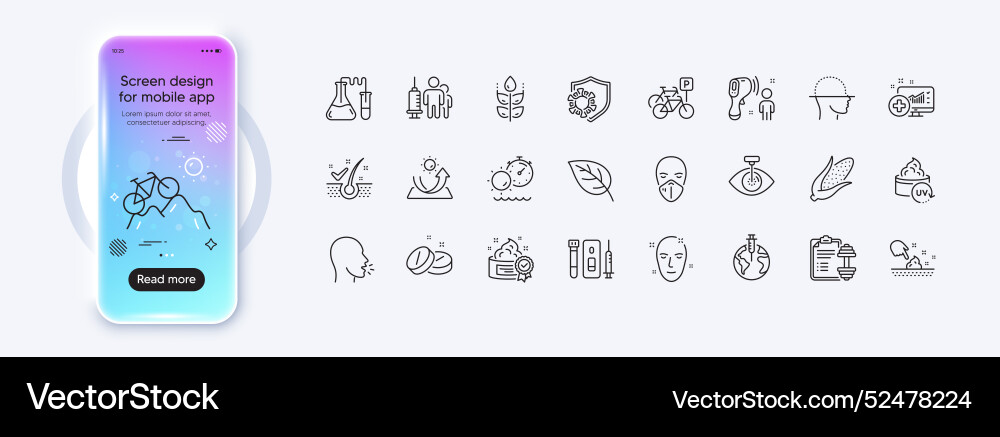 Chemistry lab skin moisture and coronavirus line Vector Image