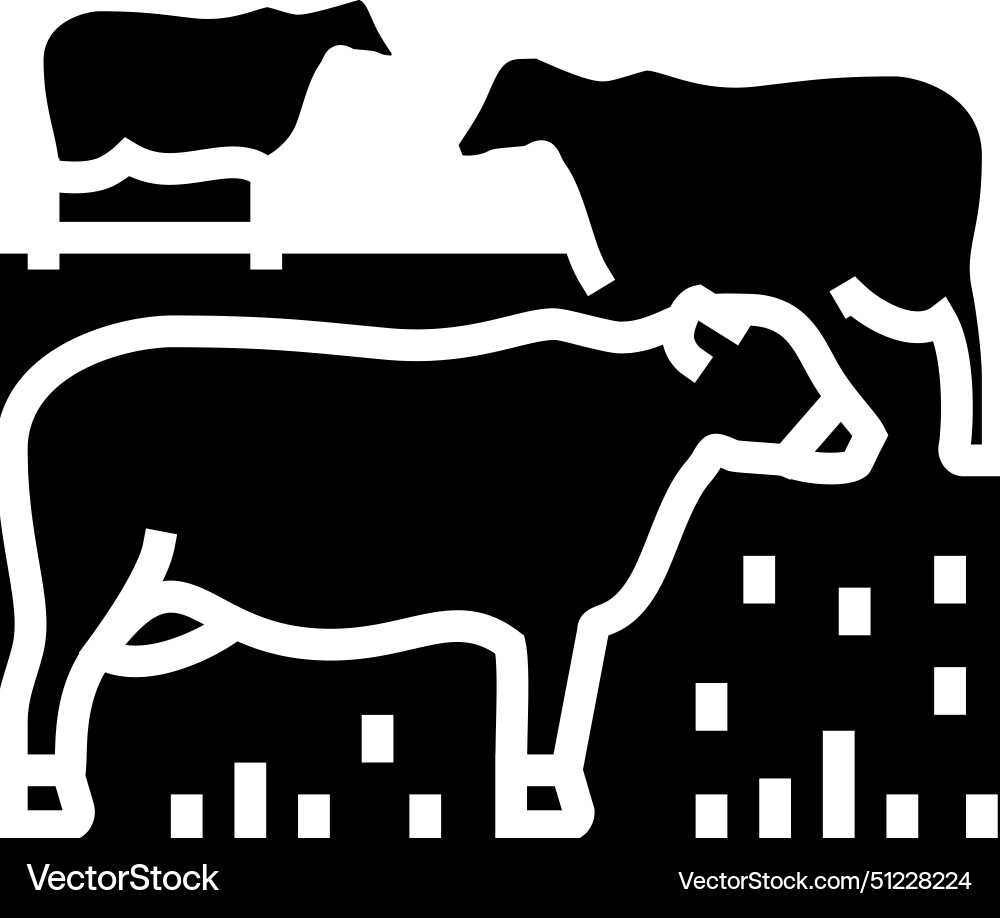 Cow farmer glyph icon Royalty Free Vector Image