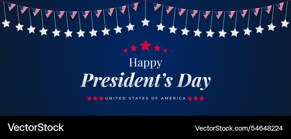 Happy presidents day web banner with usa flag Vector Image