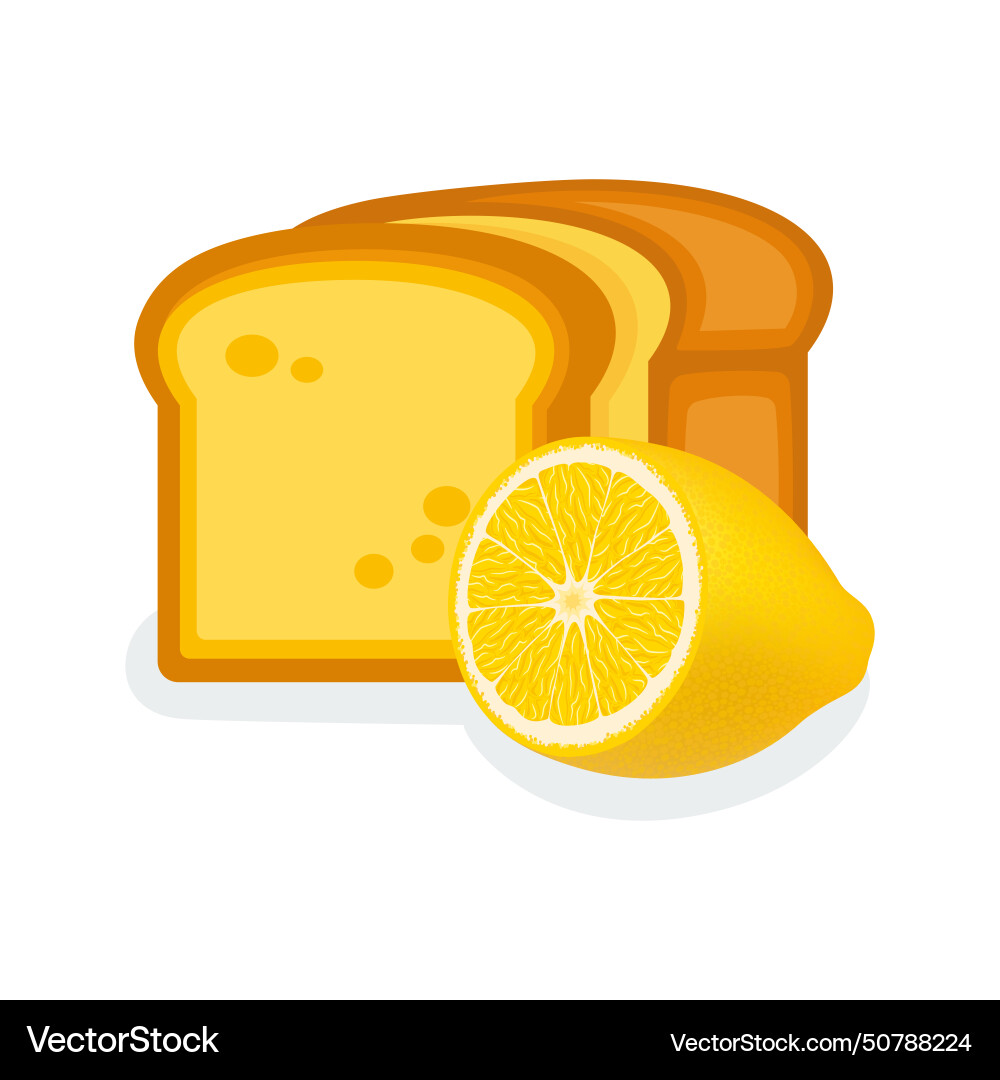 Lemon bread icon on a white background Royalty Free Vector