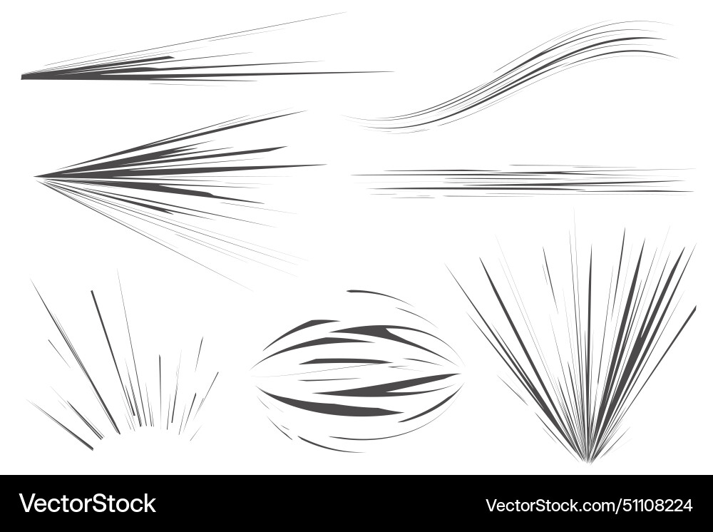 Manga speed lines effect comic motion Royalty Free Vector
