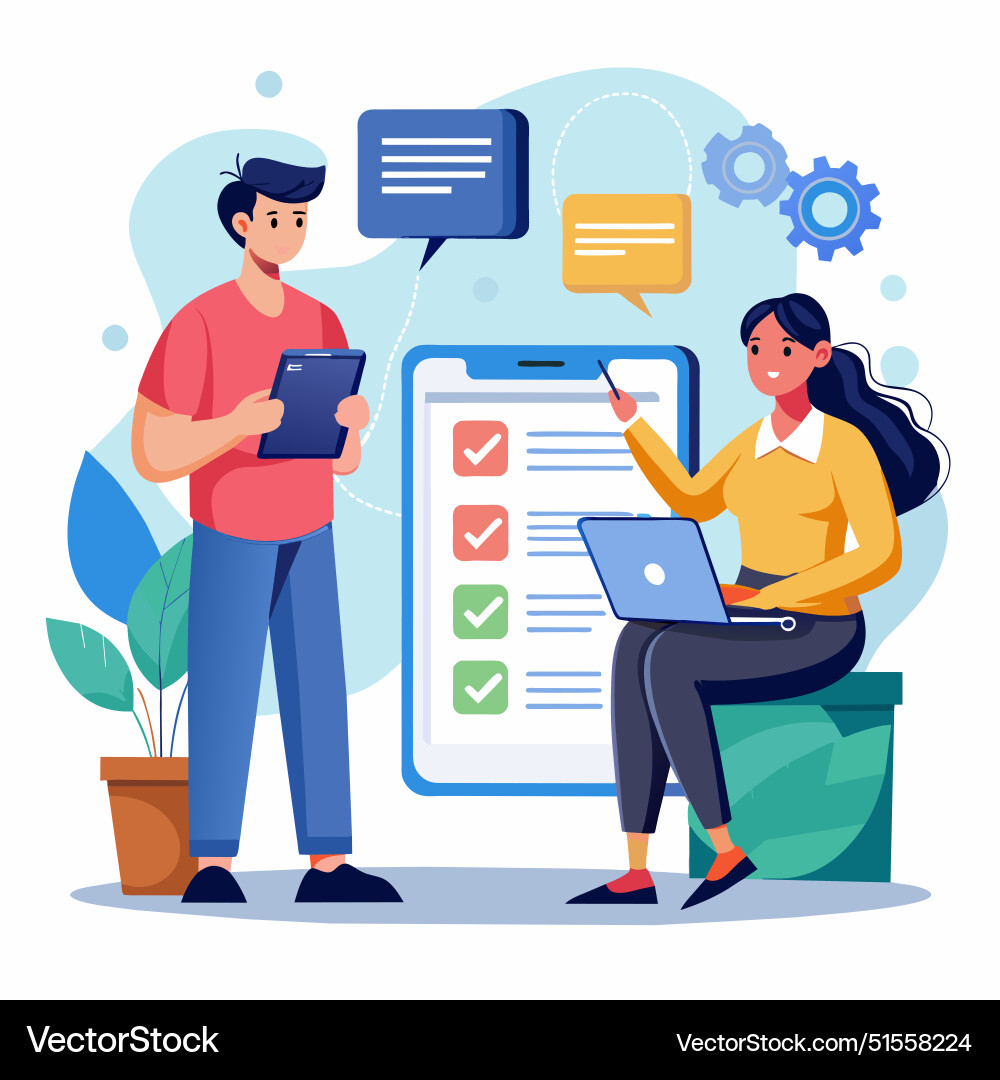 Online survey questionnaire poll opinion Vector Image