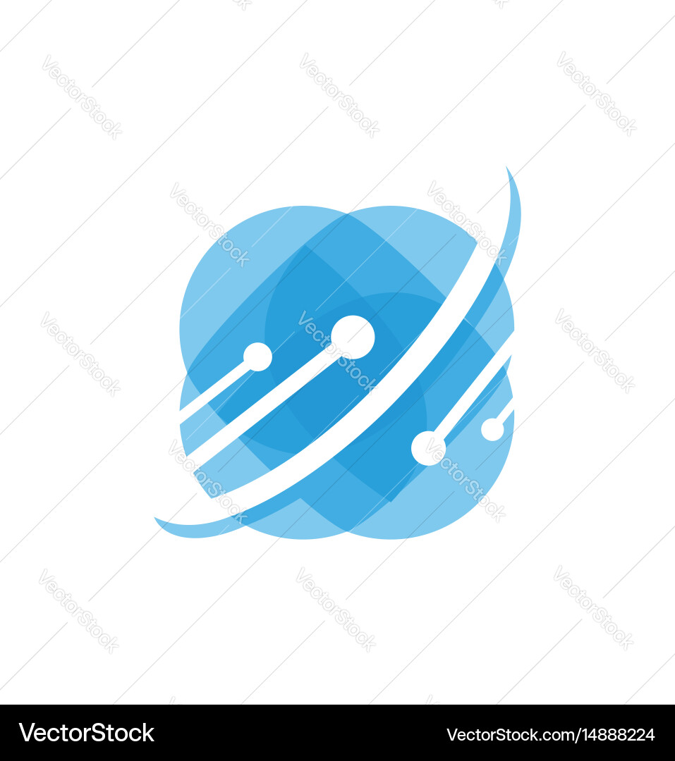 Technology data science logo Royalty Free Vector Image